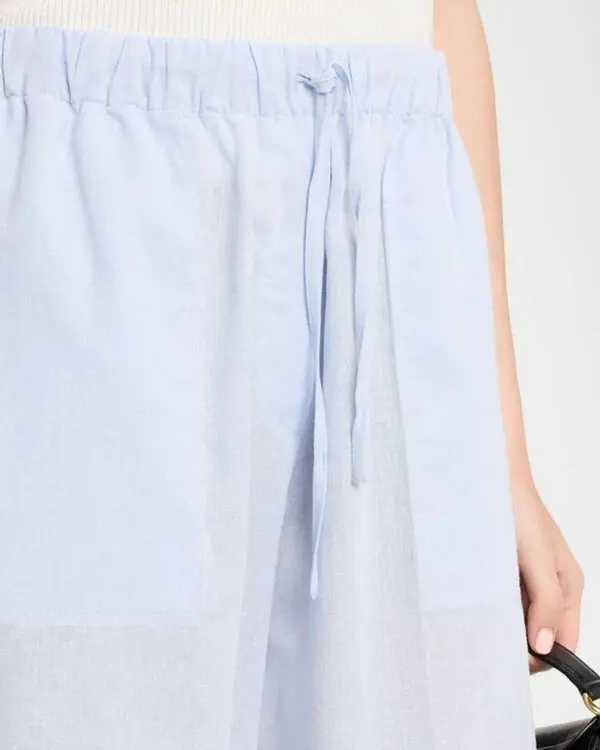 TOTEME Cotton-linen Wide-leg Drawstring Summer Trousers