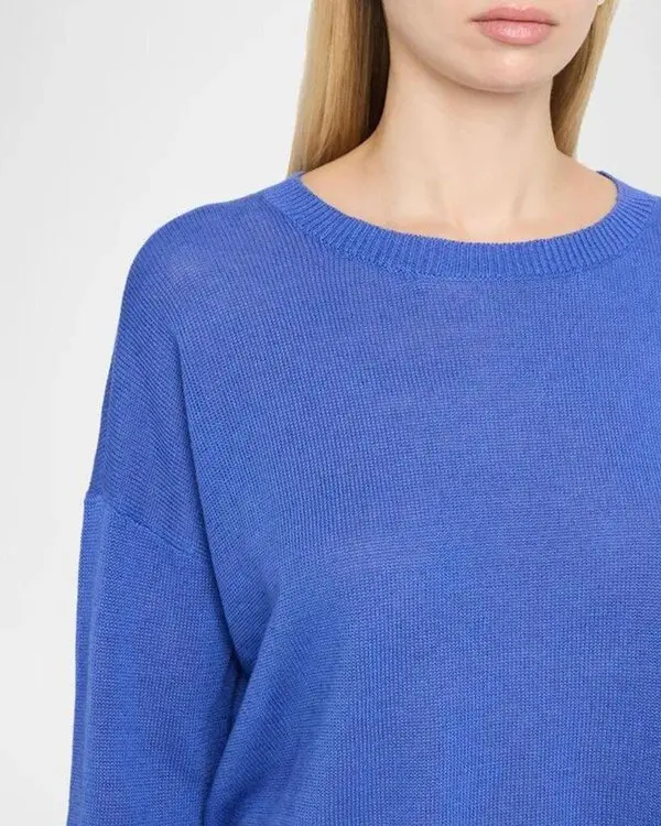 Eileen Fisher Crewneck Organic Linen-cotton Sweater - Blstr