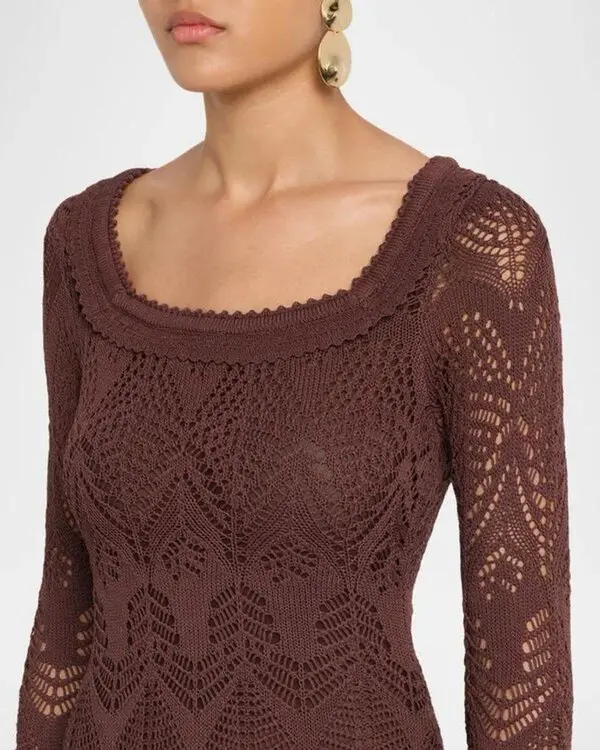Staud Rozella Crochet Mini Dress - Root