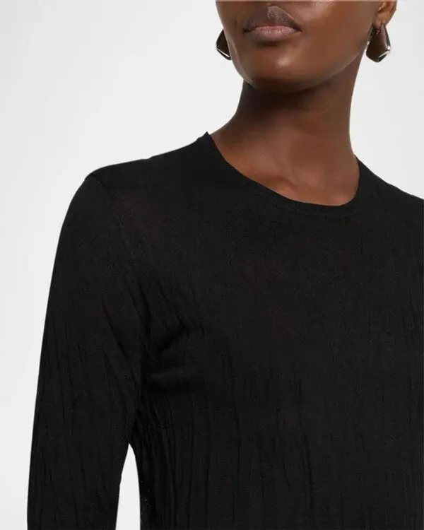 TOTEME Long-sleeve Crinkle Knit Maxi Column Dress