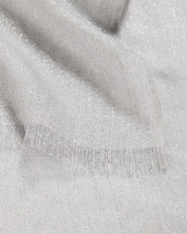 Brunello Cucinelli Sparkling Cashmere And Silk Scarf - Grey