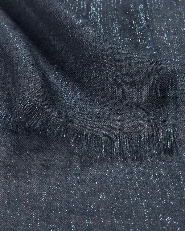 Brunello Cucinelli Sparkling Cashmere And Silk Scarf - Navy