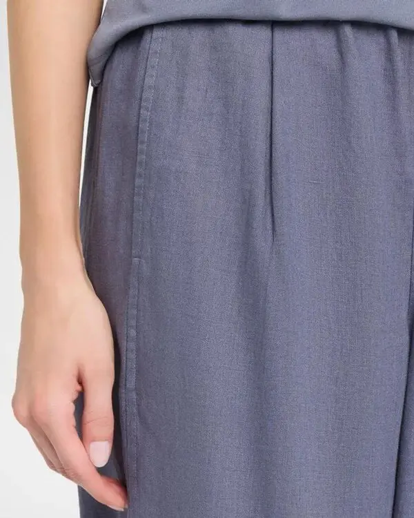 Eileen Fisher Cropped Organic Linen Lantern Pants - Dpdiv