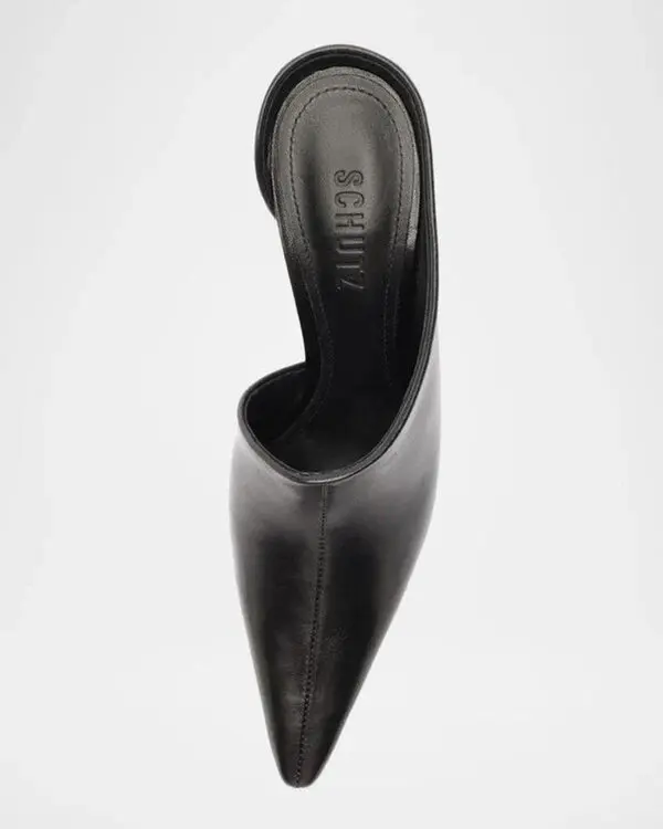 Schutz 85mm Abby Leather Mule Pumps