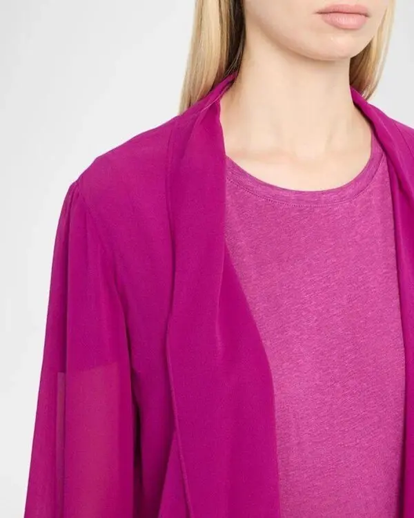 Eileen Fisher Open-front Silk Jacket - Brblm