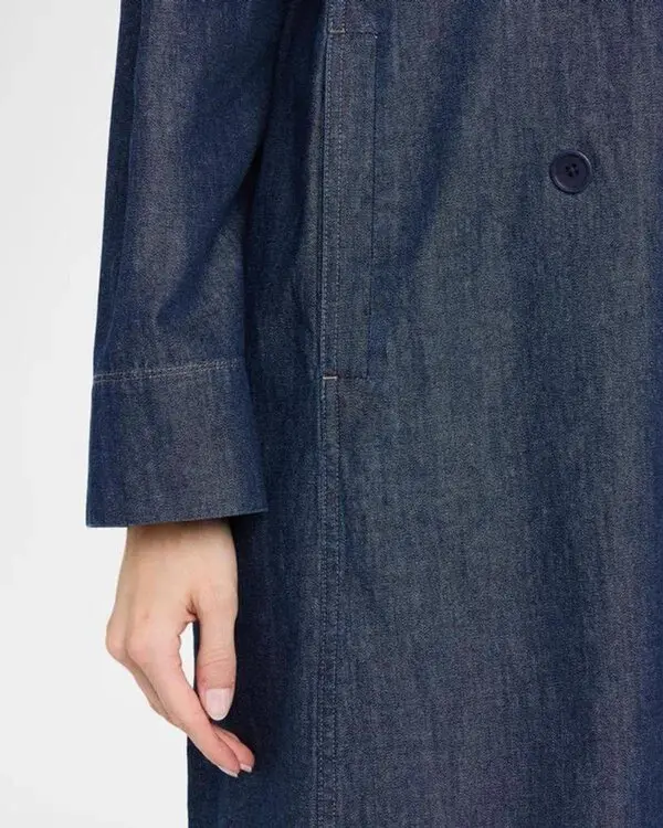 Eileen Fisher Organic Cotton Denim Trench Coat - Dkind