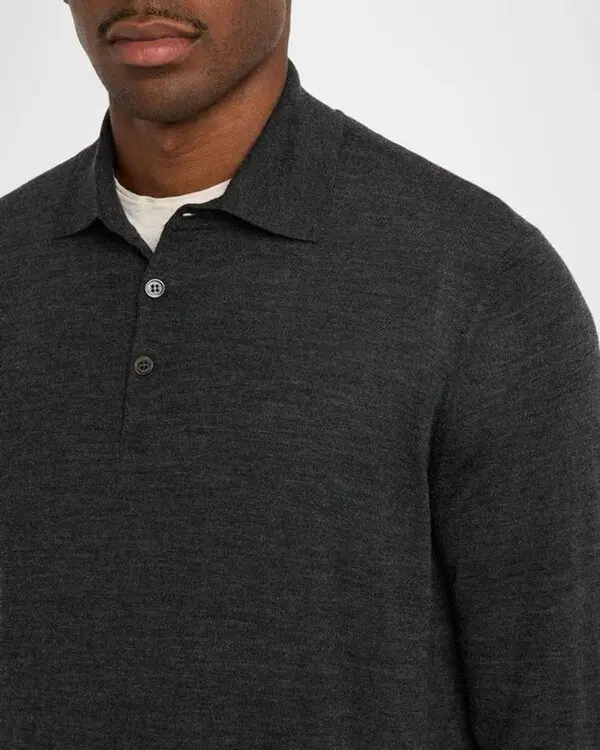 Brunello Cucinelli Apos;s Wool And Cashmere Polo Sweater - Anthracite