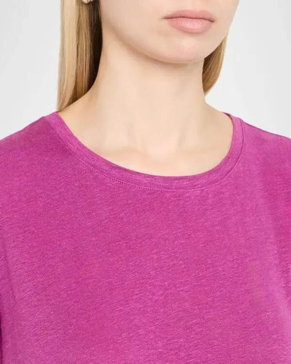 Eileen Fisher Organic Linen Crewneck Tee - Grape