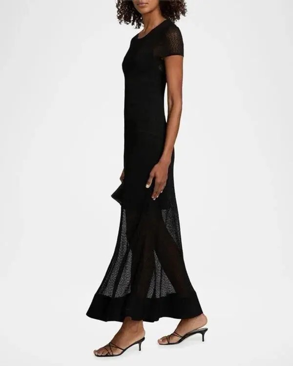 JASON WU Sheer Mesh Sheath Maxi Dress