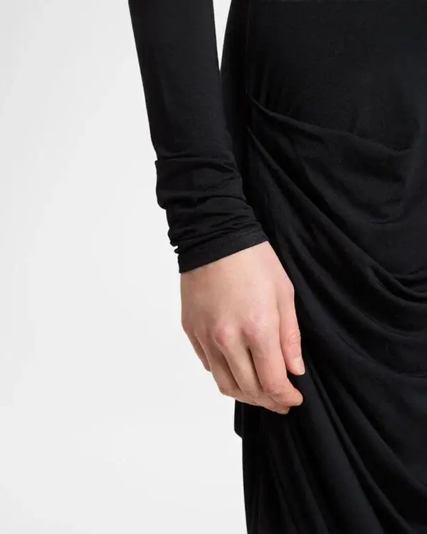 Proenza Schouler White Label Imogen Draped Turtleneck Dress - Black