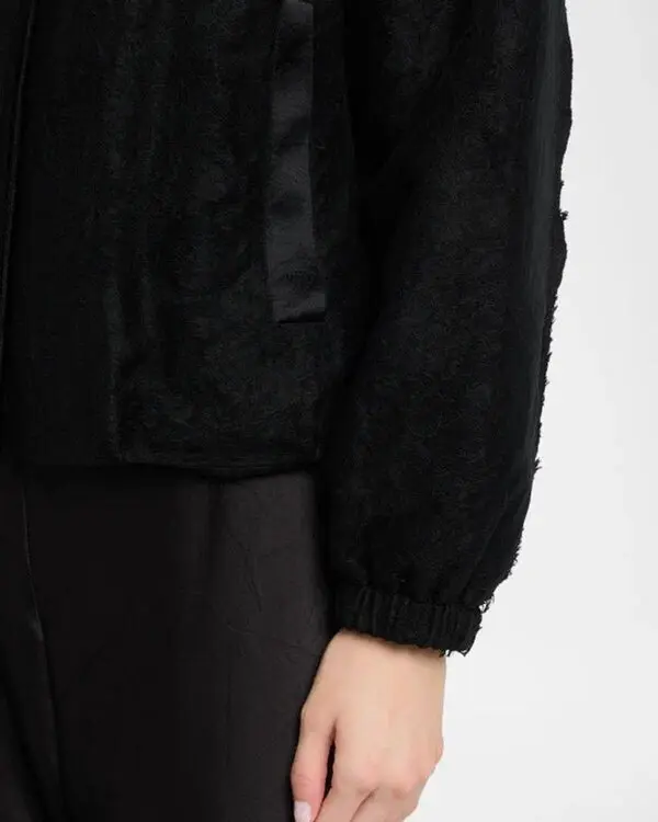 JASON WU Frayed Jacquard Jacket - Black