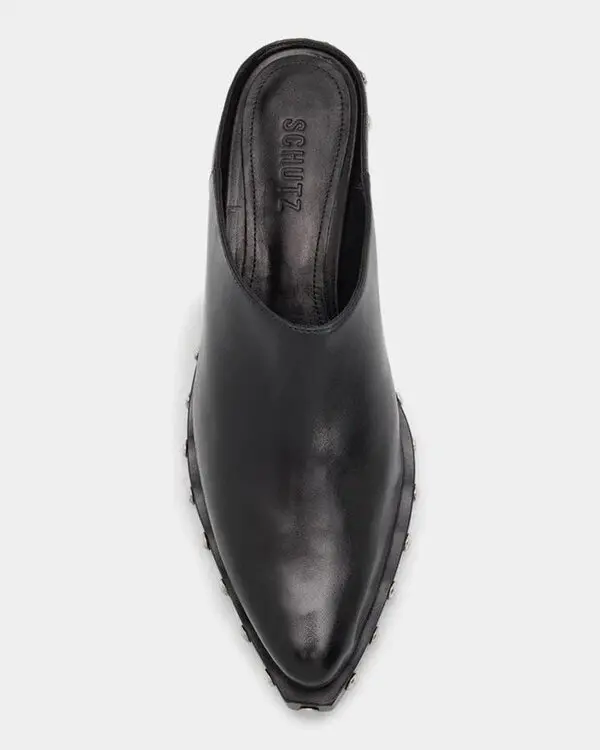 Schutz Taylor 30mm Studded Leather Mules