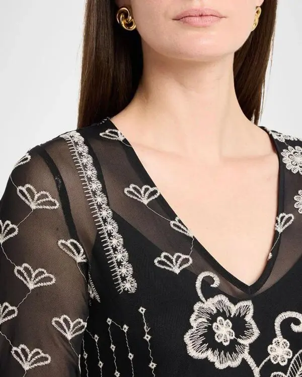 Johnny Was Wynona Patchwork Embroidered Midi Dress