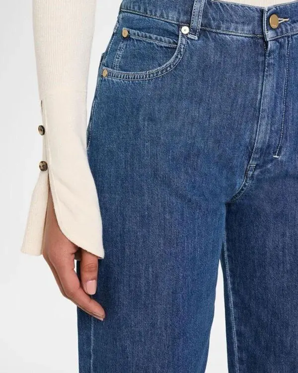 Max Mara Asia Cropped Cotton Denim Candle-leg Jeans - Midnightbl