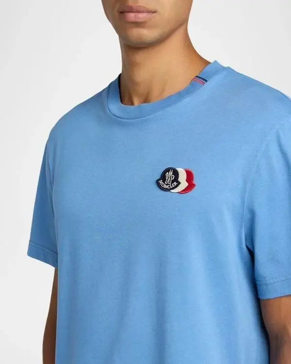 Moncler Apos;s Tricolor Patch Cotton T-shirt