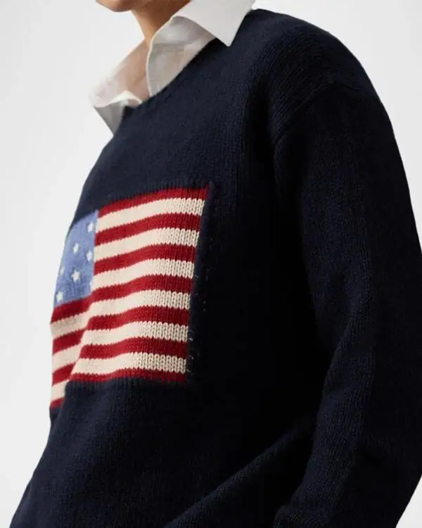 Ralph Lauren Flag Cashmere Crewneck Sweater