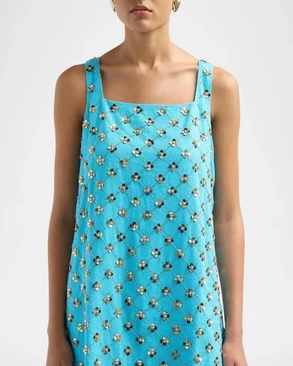 Lilly Pulitzer® Tamala Beaded Sequin Shift Dress - Turquoise