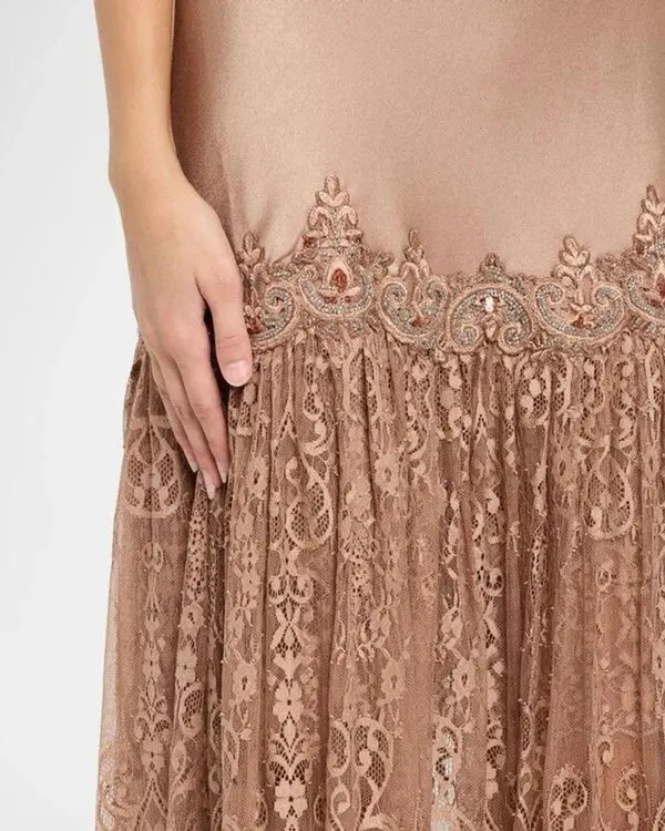 Kobi Halperin Chelsea Backless Lace Combo Maxi Dress