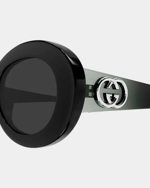 Gucci Round Logo Sunglasses - Black