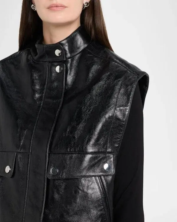 Michael Kors Leather Oversized Vest