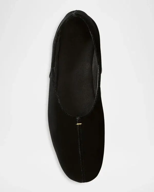 Khaite Jane Pebbled Suede Flats