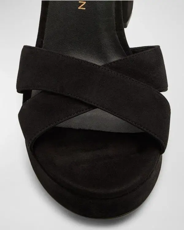 STUART WEITZMAN Dayna Suede Crisscross Platform Sandals