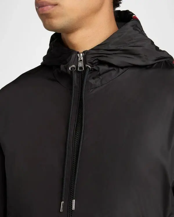 Moncler Apos;s Nylon Hooded Grosgrain-trim Full-zip Jacket