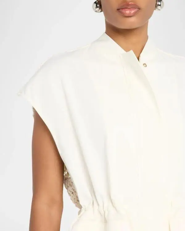 Fabiana Filippi Gabardine & Open-stitch Jacket - Burro