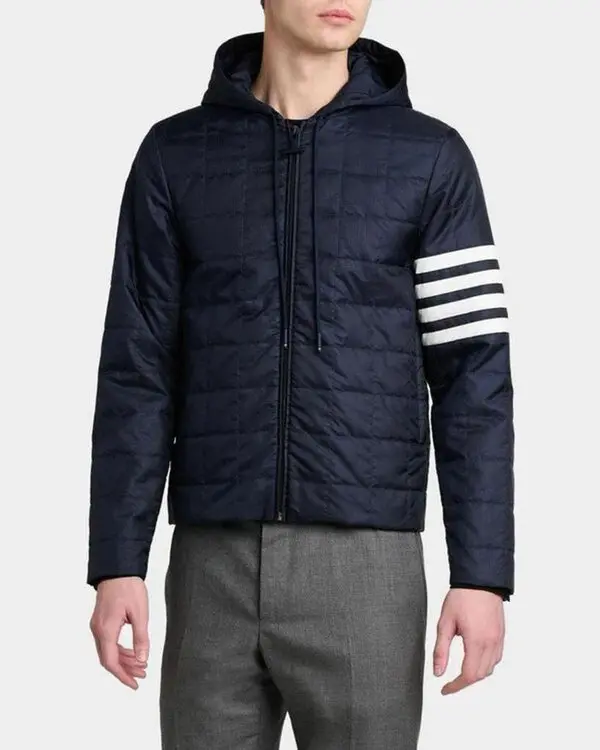 Thom Browne Apos;s Lightweight Quilted Ripstop Hooded Liner Jacket