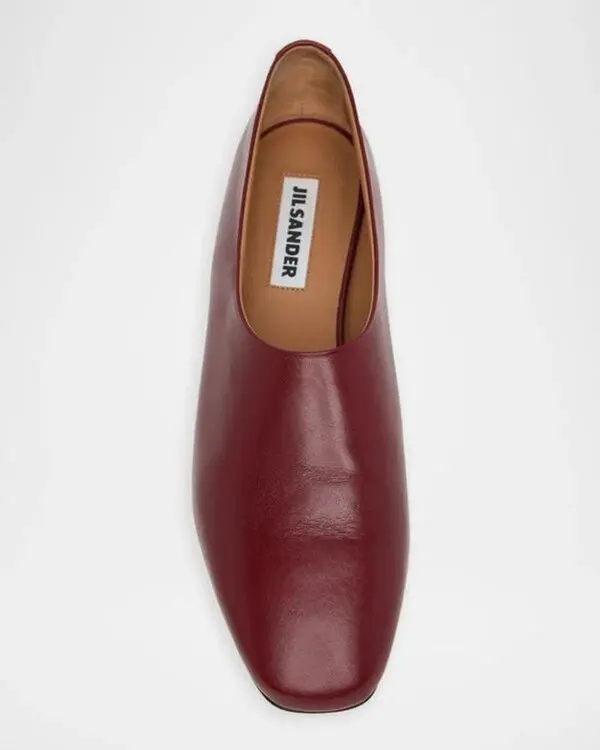 JIL SANDER Prince Leather Ballerina Flats