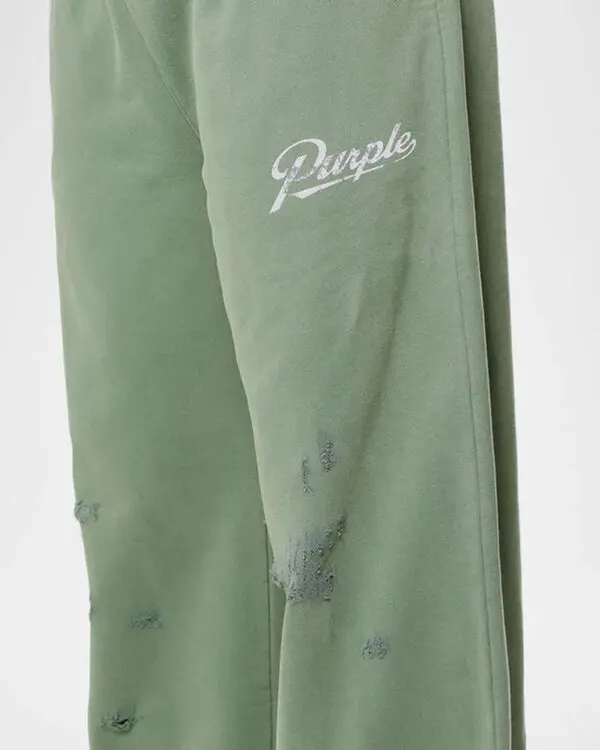 PURPLE BRAND Apos;s Distressed Cotton Flared Logo Sweatpants