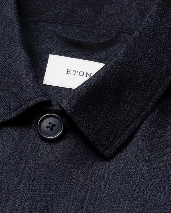 Eton Apos;s Herringbone Linen And Lyocell Overshirt