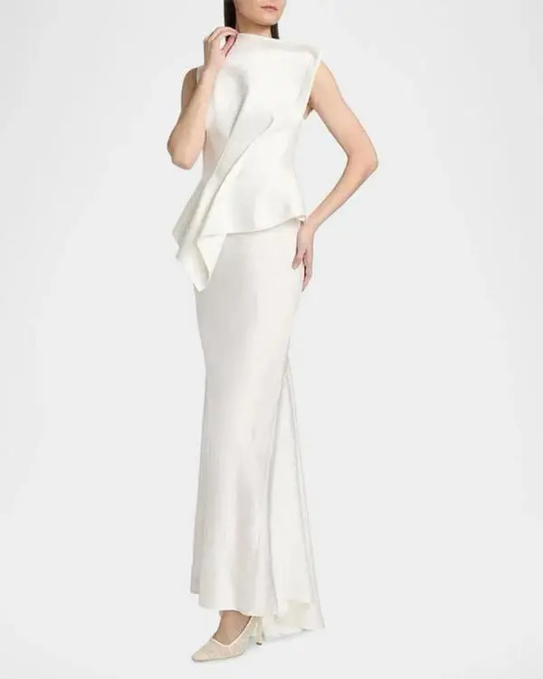 Acler Forever Young Harty Satin Draped Gown