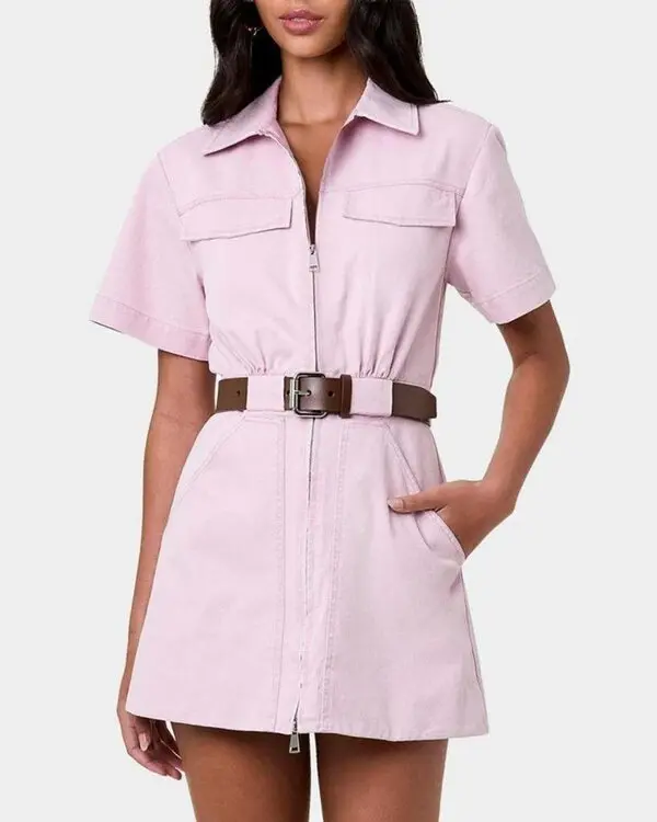 NICHOLAS Embla Belted Denim Utility Mini Dress