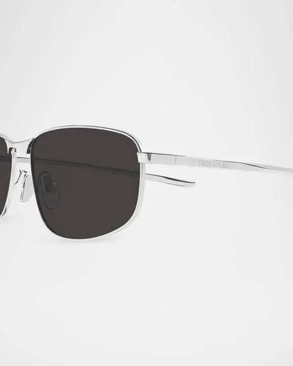 Balenciaga Apos;s Metal Rectangle Sunglasses
