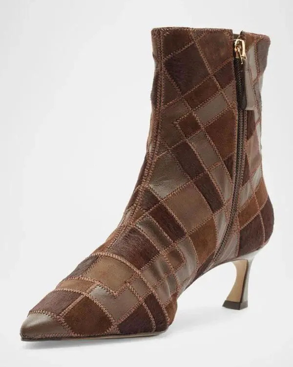 ALEXANDRE BIRMAN 50mm Annelise Patchwork Leather Booties