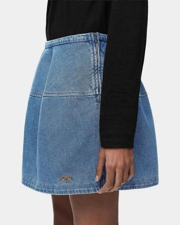Loewe Denim Mini Skirt - Light Blue