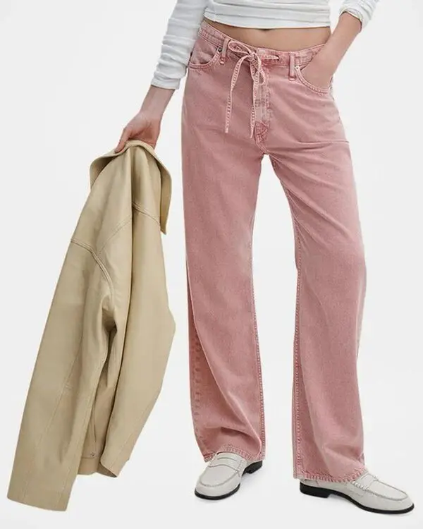 Rag & Bone Featherweight Phoebe Drawstring Wide-leg Jeans