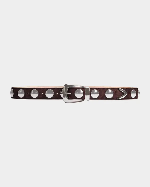 Khaite Benny Studded Suede Belt