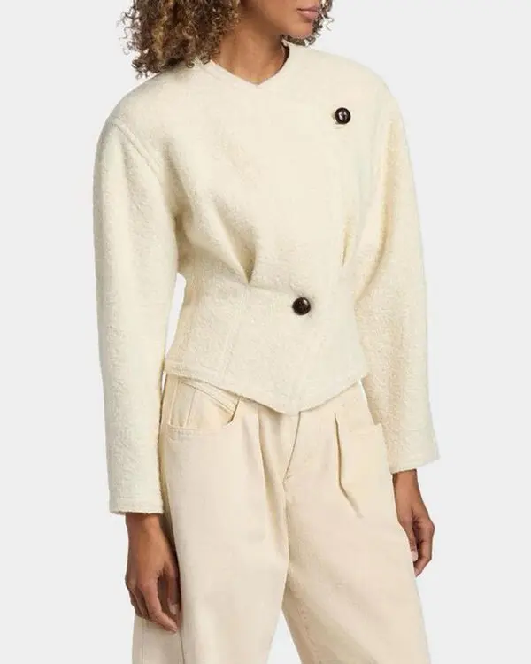 Isabel Marant Étoile Suna Wool-blend Asymmetric Jacket - Ecru