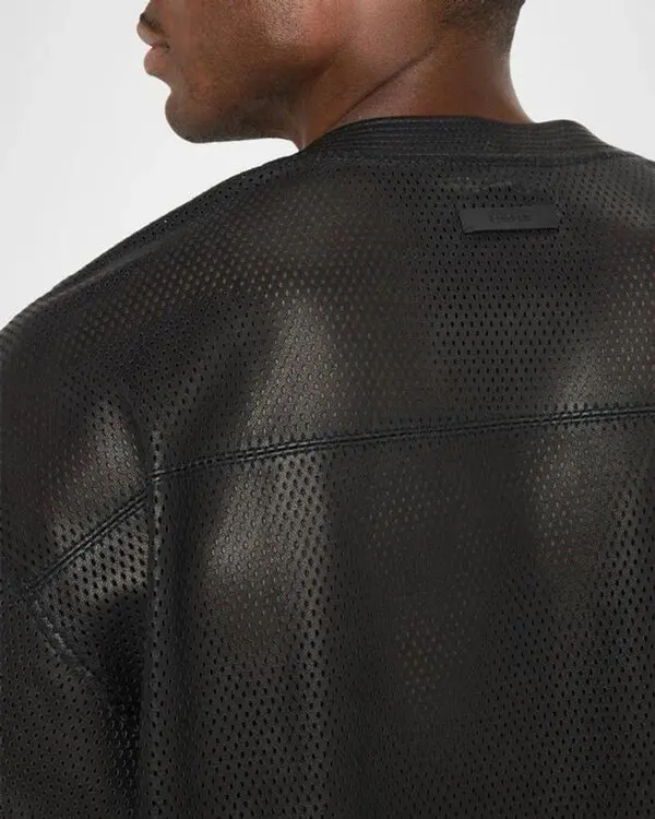 PURPLE BRAND Apos;s Leather Mesh T-shirt