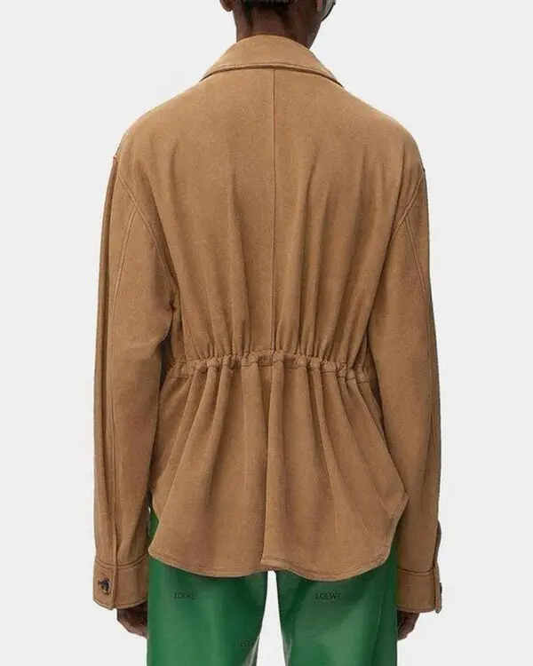 Loewe Workwear High-low Suede Jacket - Tan