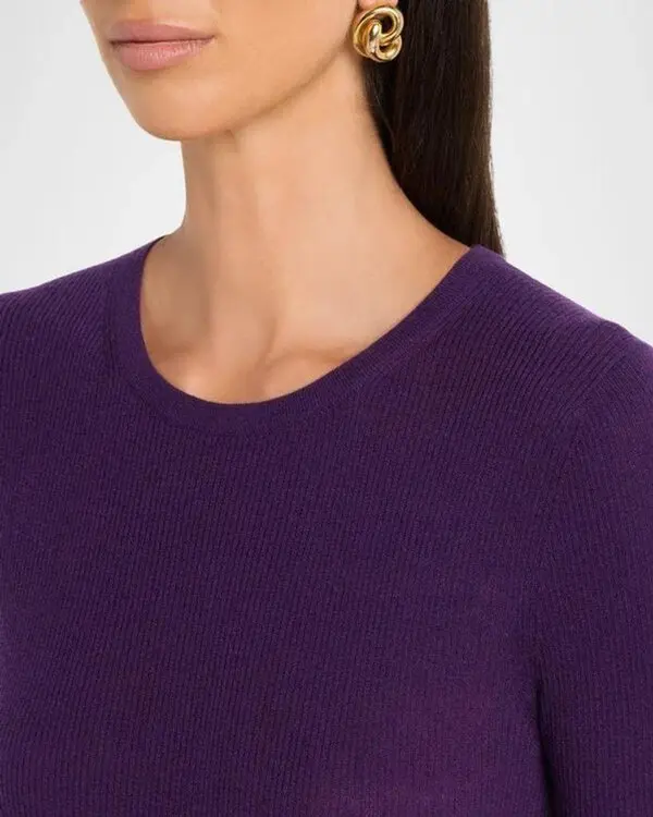 Michael Kors Hutton Ribbed Crewneck Cashmere Pullover