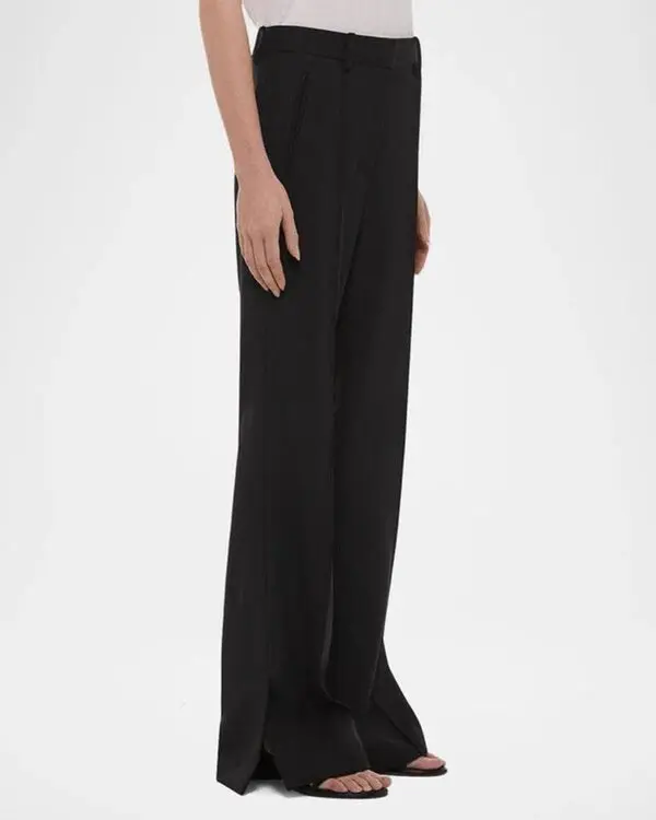 Helmut Lang Vented Wool Bootcut Pants - Black