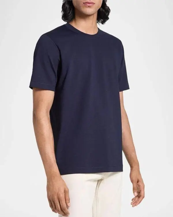 Theory Ryder Jersey Crewneck T-shirt - Baltic