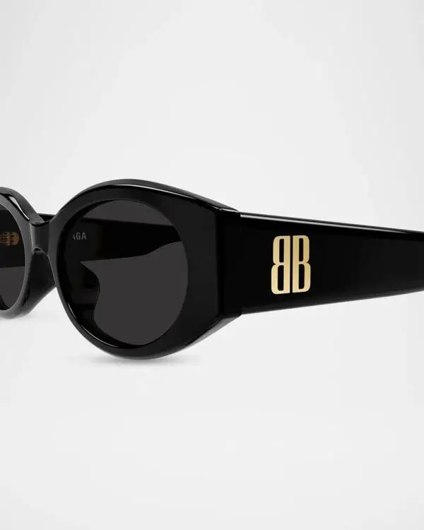 Balenciaga Nano Bb Logo 53mm Oval Sunglasses