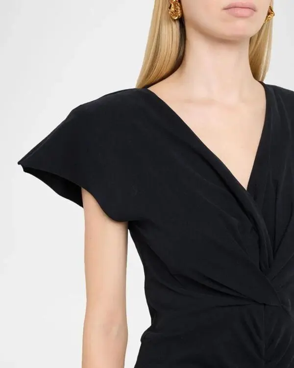 Isabel Marant Étoile Nadra Gathered Waist Jersey Midi Dress - Black