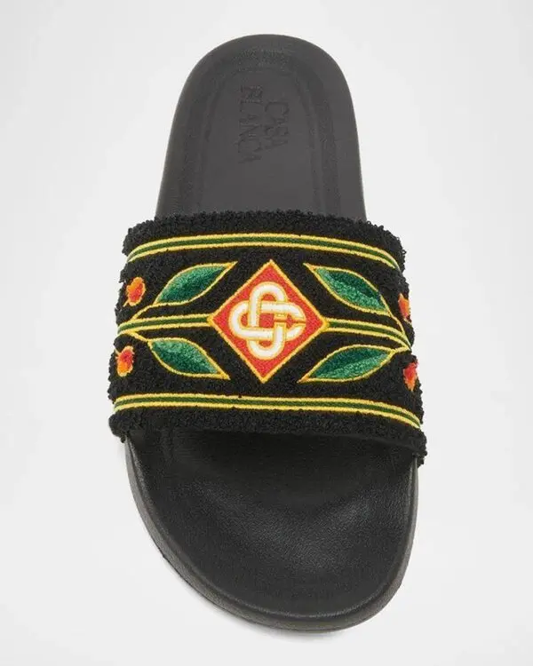 Casablanca Apos;s Embroidered Terry Slides