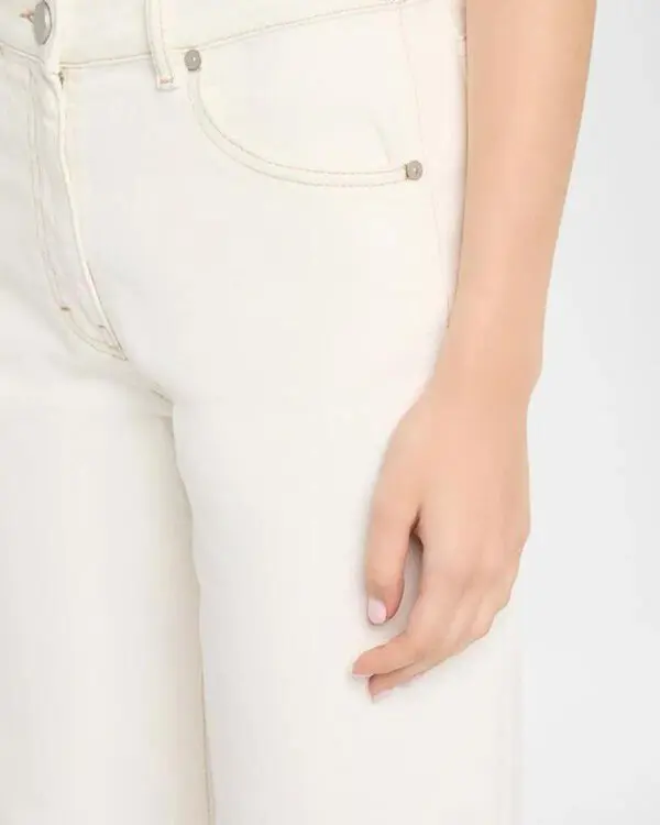 Peserico Cropped Stretch Cotton Denim Pants - Comet Whit