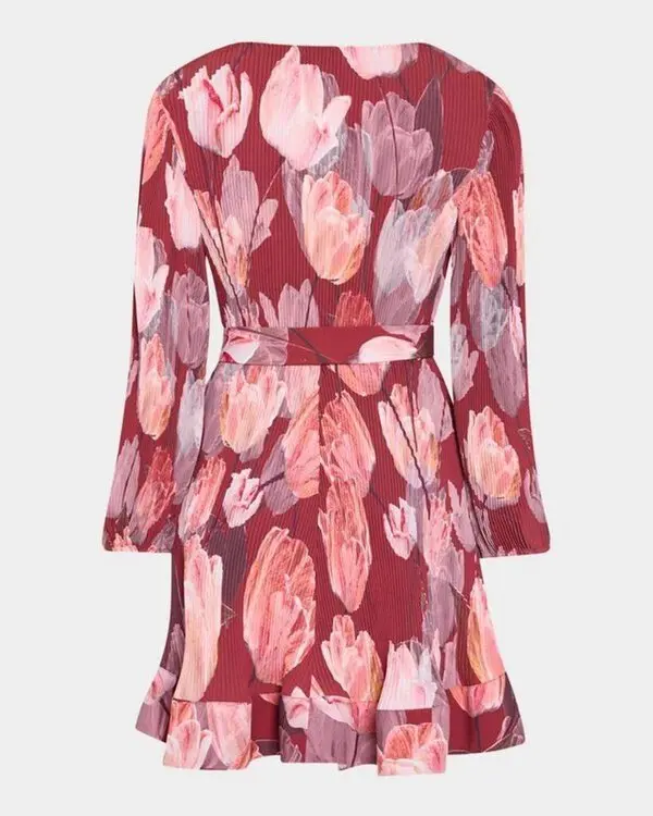 MILLY Liv Pleated Floral-print Mini Dress
